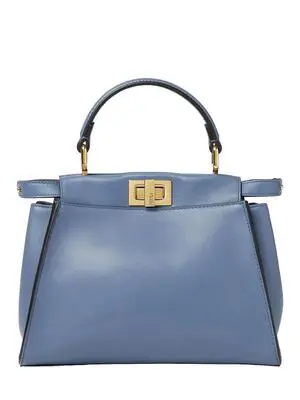 Fendi Peekaboo Mini Light Indigo Leather Bag [light Blue]